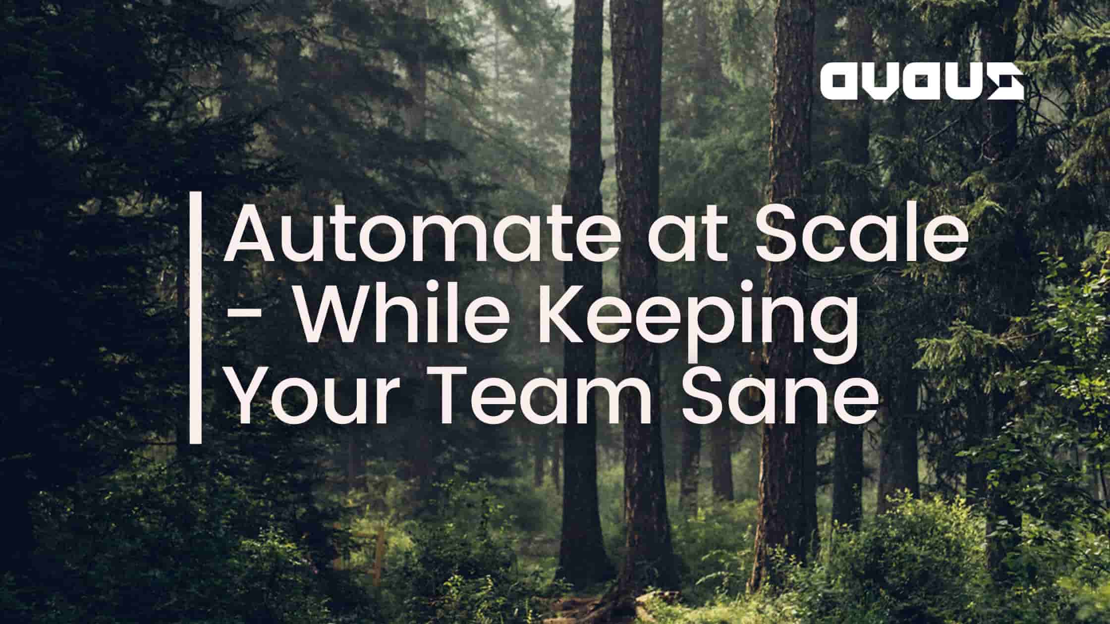 Automate at Scale - While Keeping Your Team Sane - Avaus